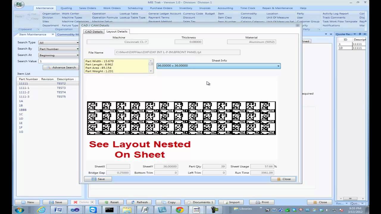 MIE Trak Pro ERP Cad Integration - YouTube