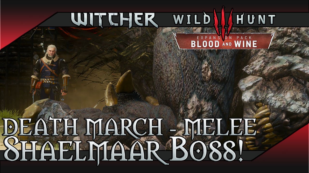 The Witcher 3 Blood and Wine - Shaelmaar Boss Fight Death March - Melee ...