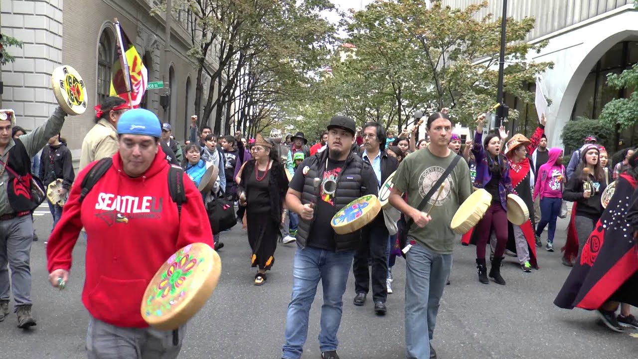 Top Video: Seattle Indigenous People's Day Storm in streets. - YouTube