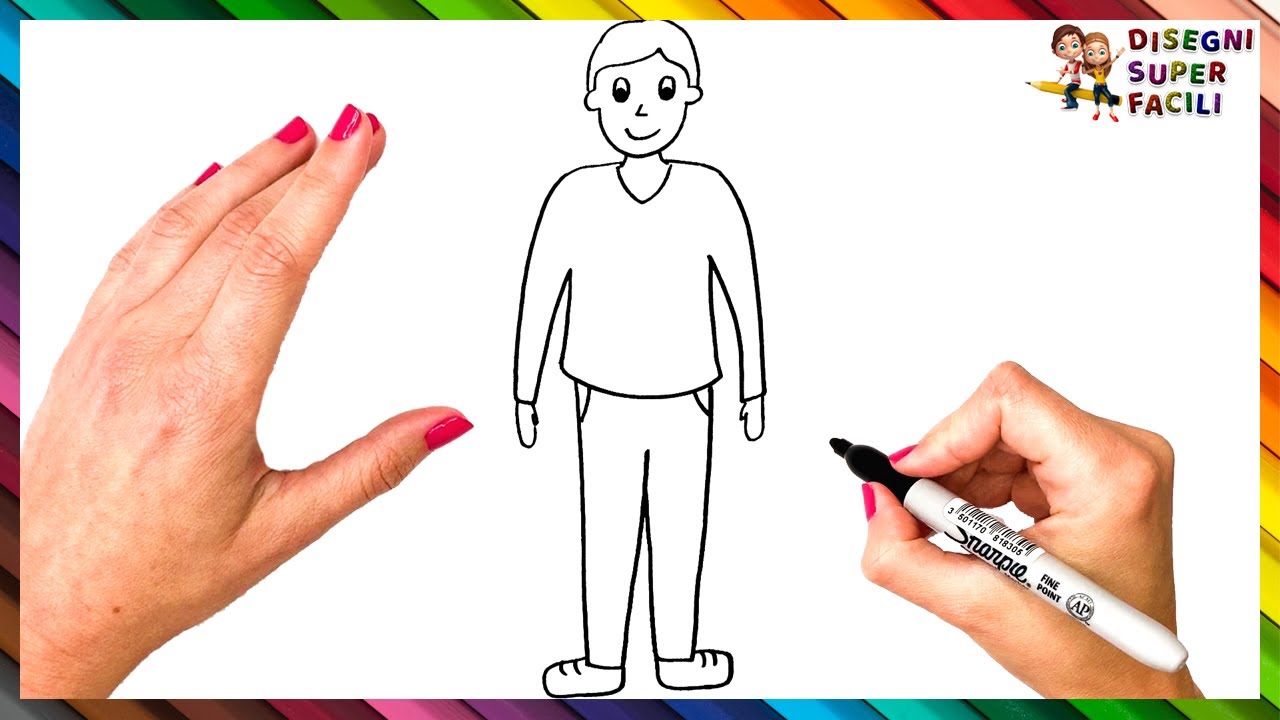 Come Disegnare un Uomo Passo Dopo Passo 👨 Disegno Semplice di un Uomo ...