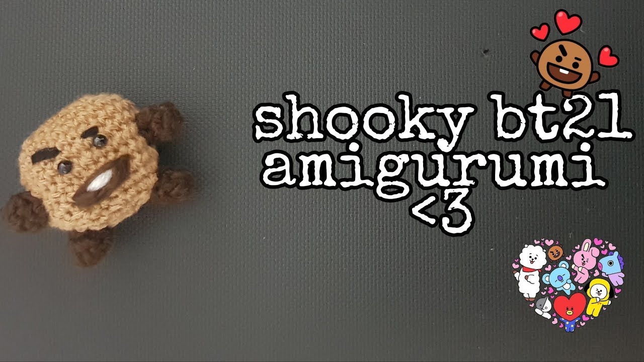 Shooky bt21 ( mini ) amigurumi, crochet , tutorial , how to crochet ...