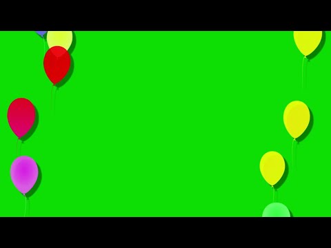 Ballons on Green screen - Ballons on Chroma key no Copyright