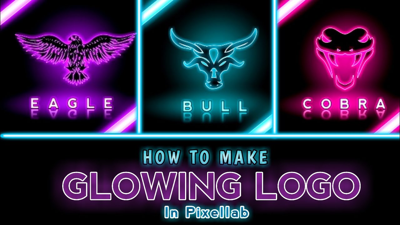 HOW TO MAKE GLOWING LOGO IN PIXELLAB || NEON GLOWING LOGO || LOGO ...