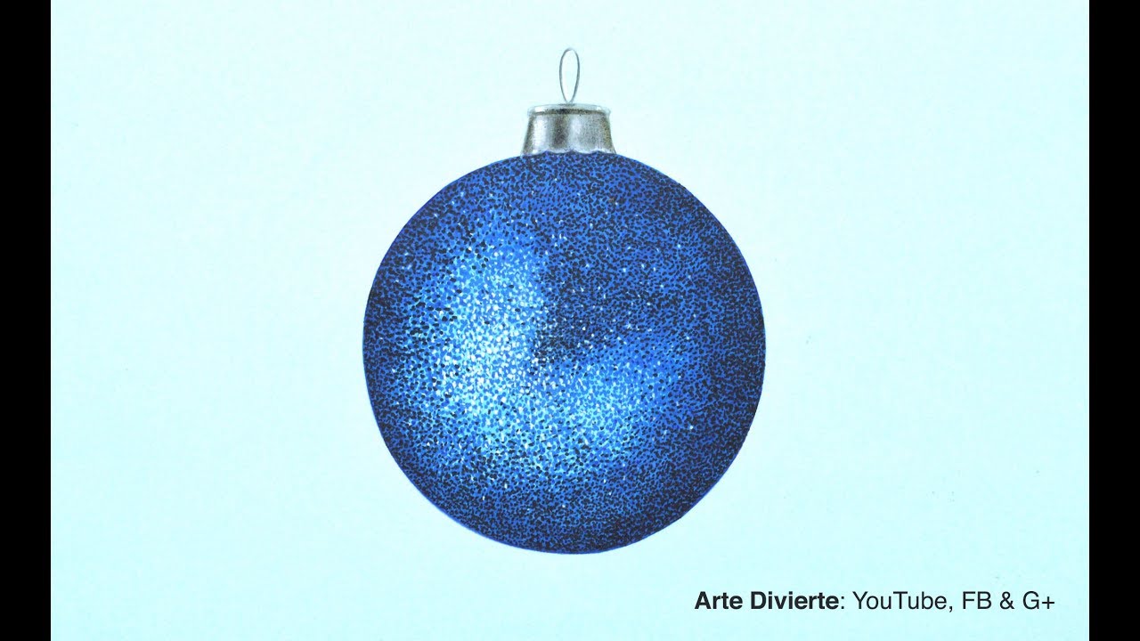 Cómo dibujar una esfera navideña con textura - Narrado - YouTube