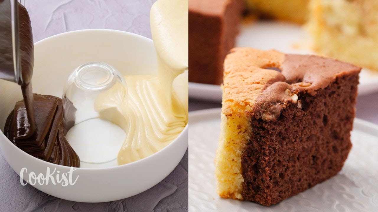 Sponge donut cake: how to make a fluffy dessert with a glass! - YouTube