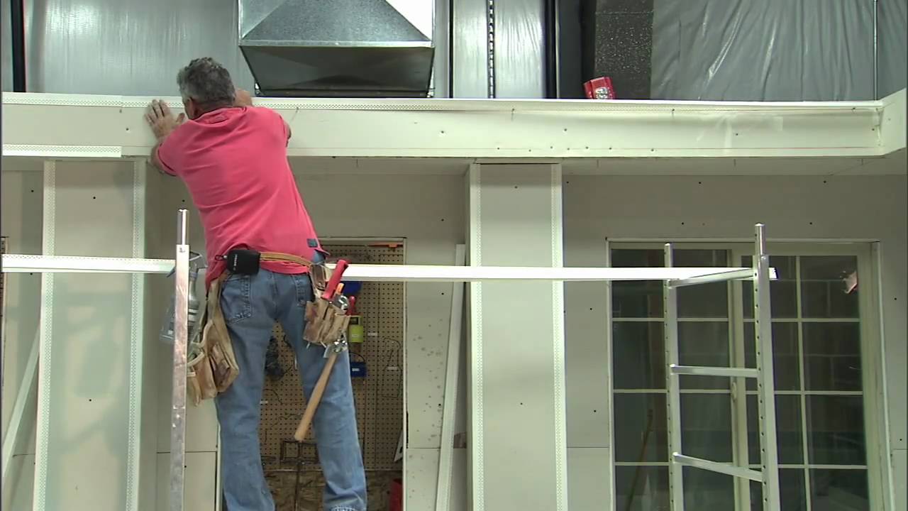 _Installing soffits with Hydrotrim drywall corners - YouTube