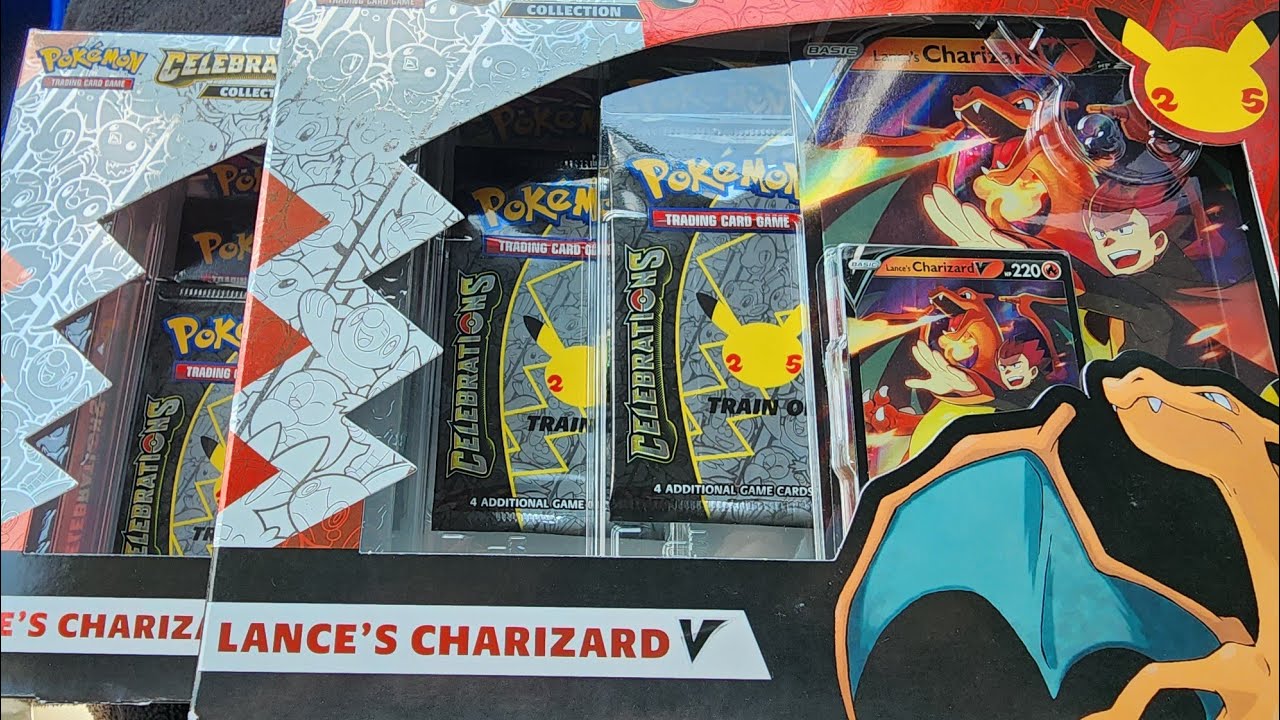 3 Lance's Charizard V Celebrations Collection Boxes - Pokemon Cards ...
