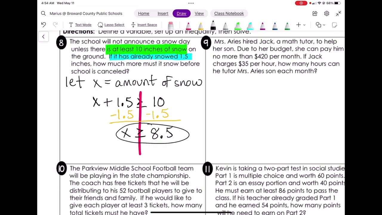 Solving One Two Step Inequality Word Problems YouTube Solving One Two Step Inequality Word Problems YouTube