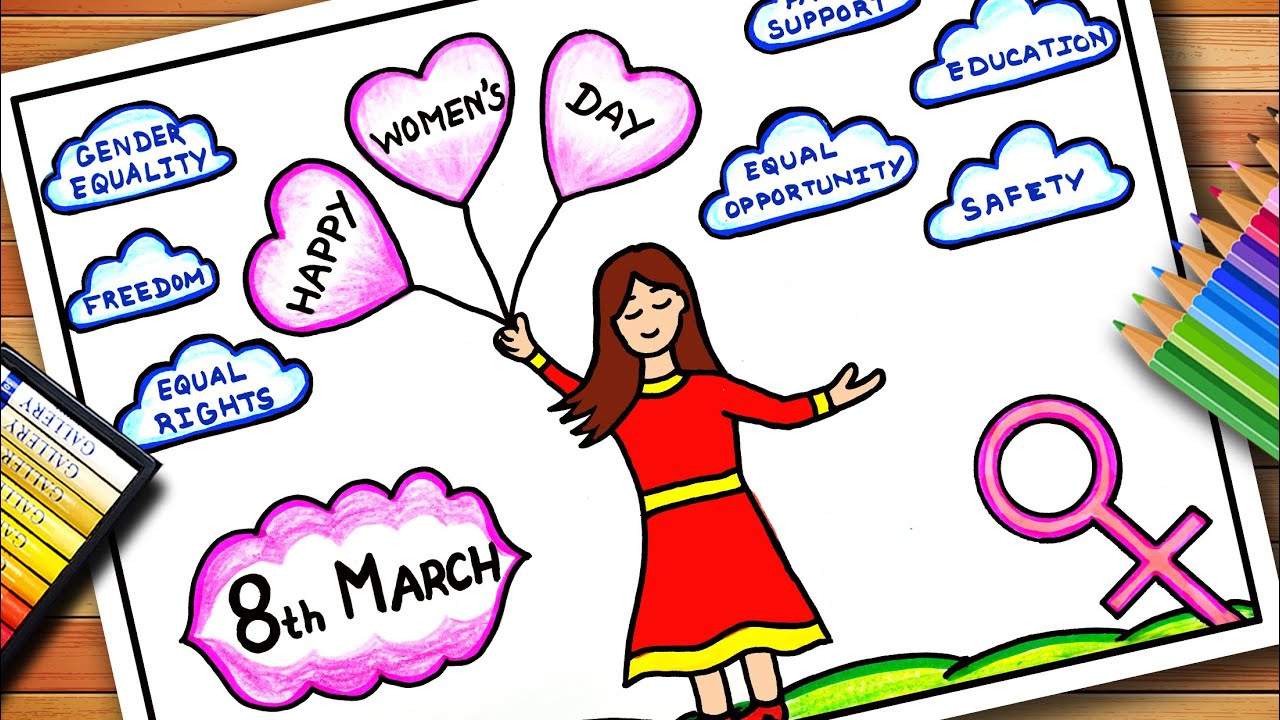 International Womens Day Drawing | International Women's Day Poster ...