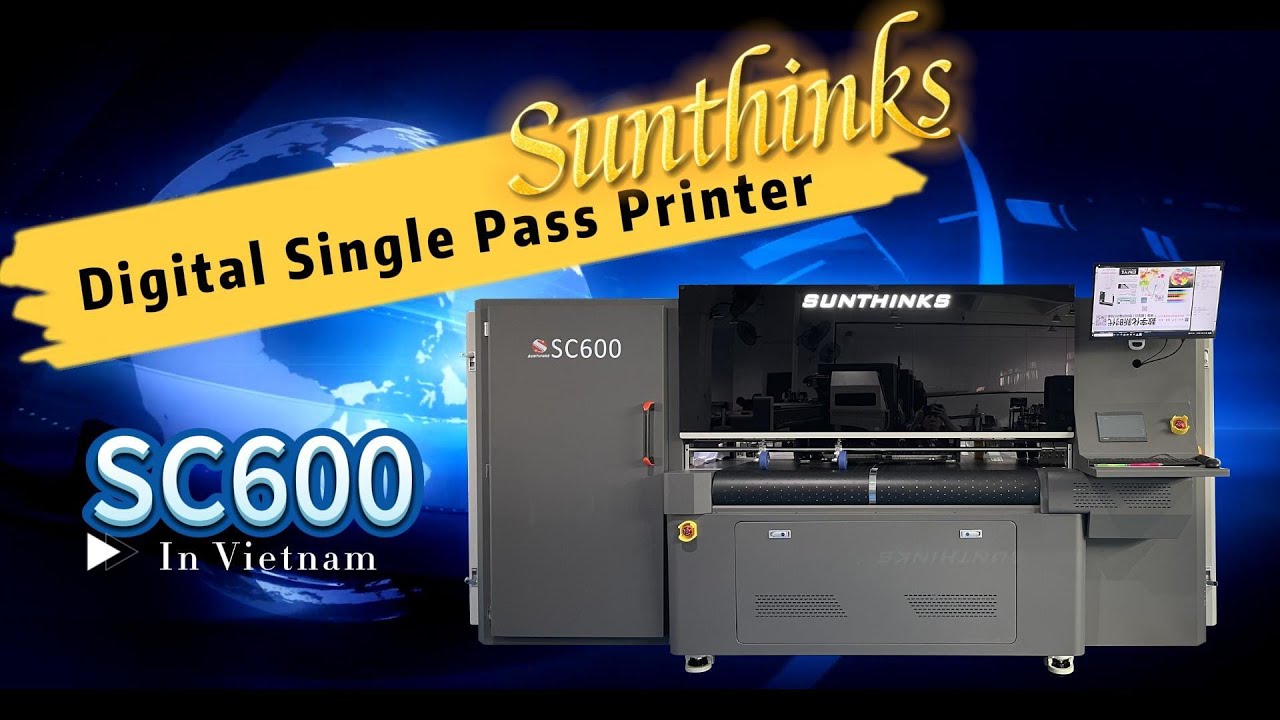 Sunthinks SC600 single pass digital printer showed in Vietnam expo ...