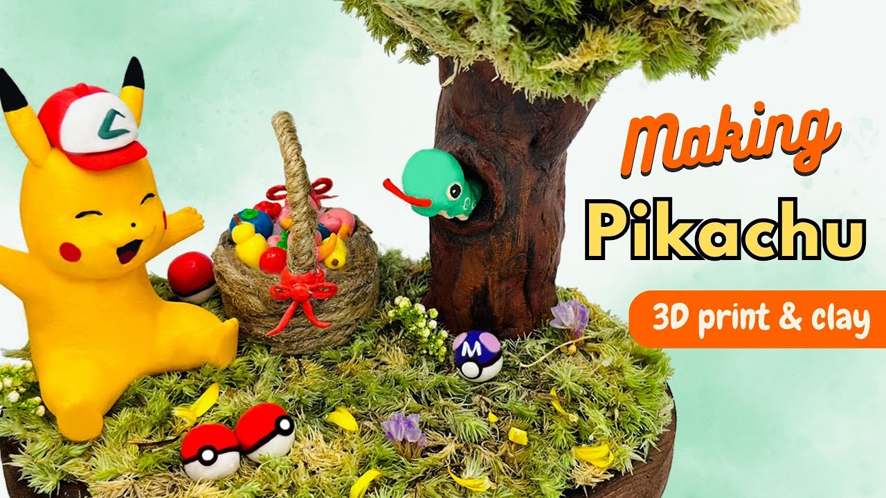 Making Pikachu [3D print & clay] - YouTube