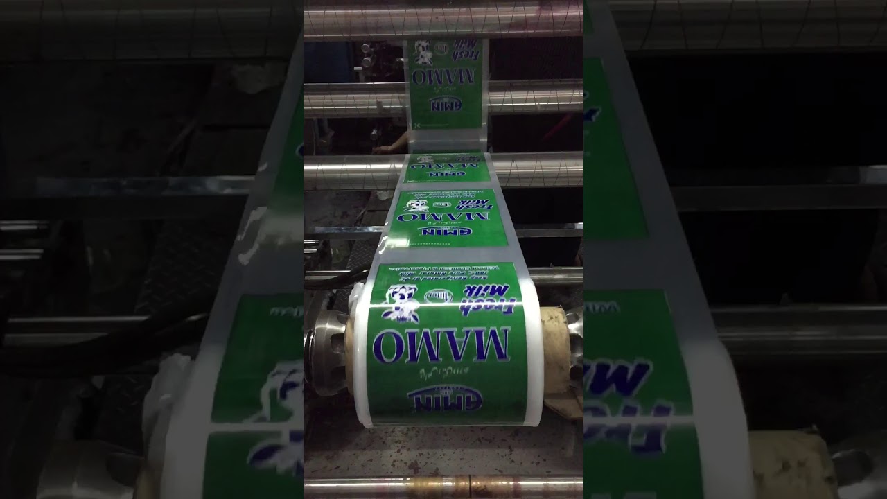 Milk pouch Printing - YouTube