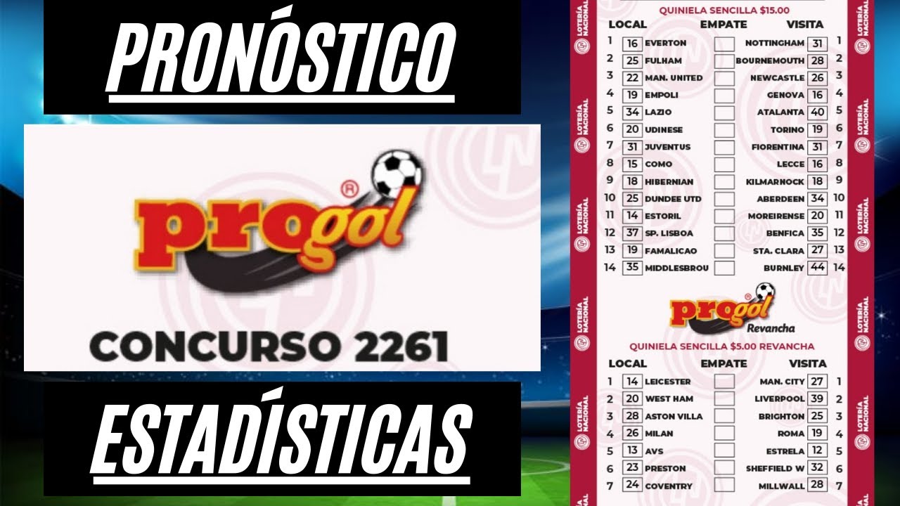Progol #2261 Análisis Completo, Pronóstico Quiniela Sencilla y 5 Dobles ...