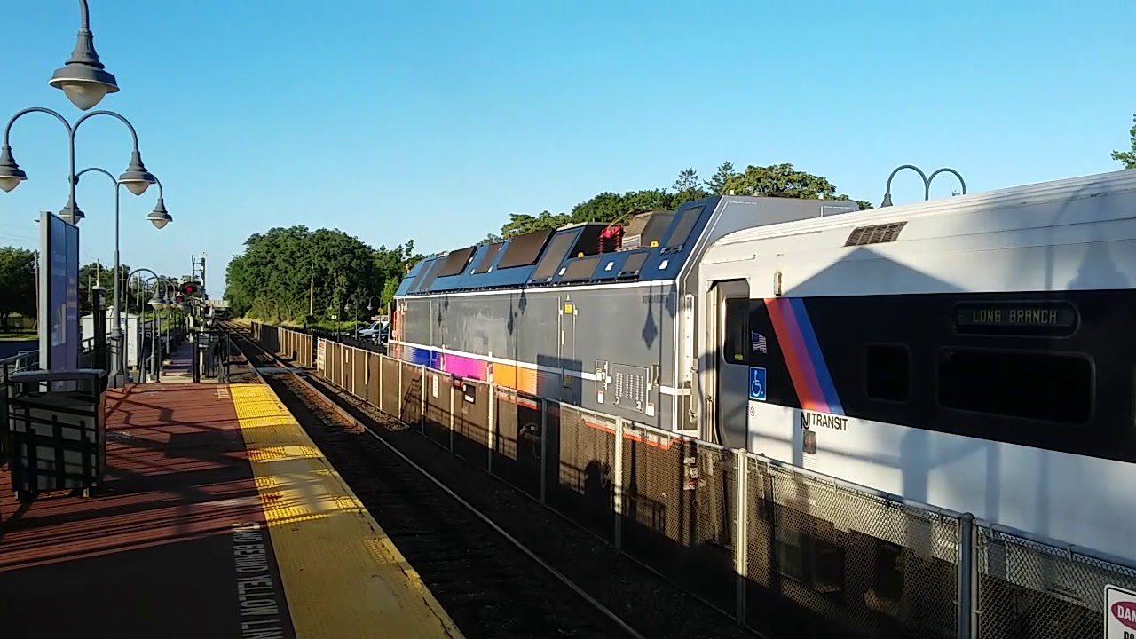 NJ Transit North Jersey Coast Line Train 4756 at Elberon - YouTube