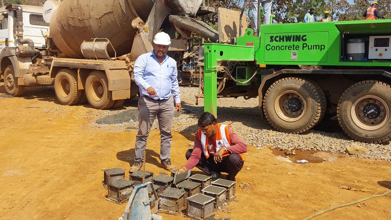cube casting & slump test process at site and it's importance - YouTube