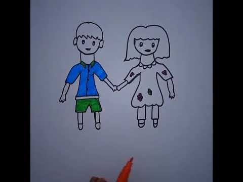 How to draw Brother and Sister for Rakshabandhan - YouTube