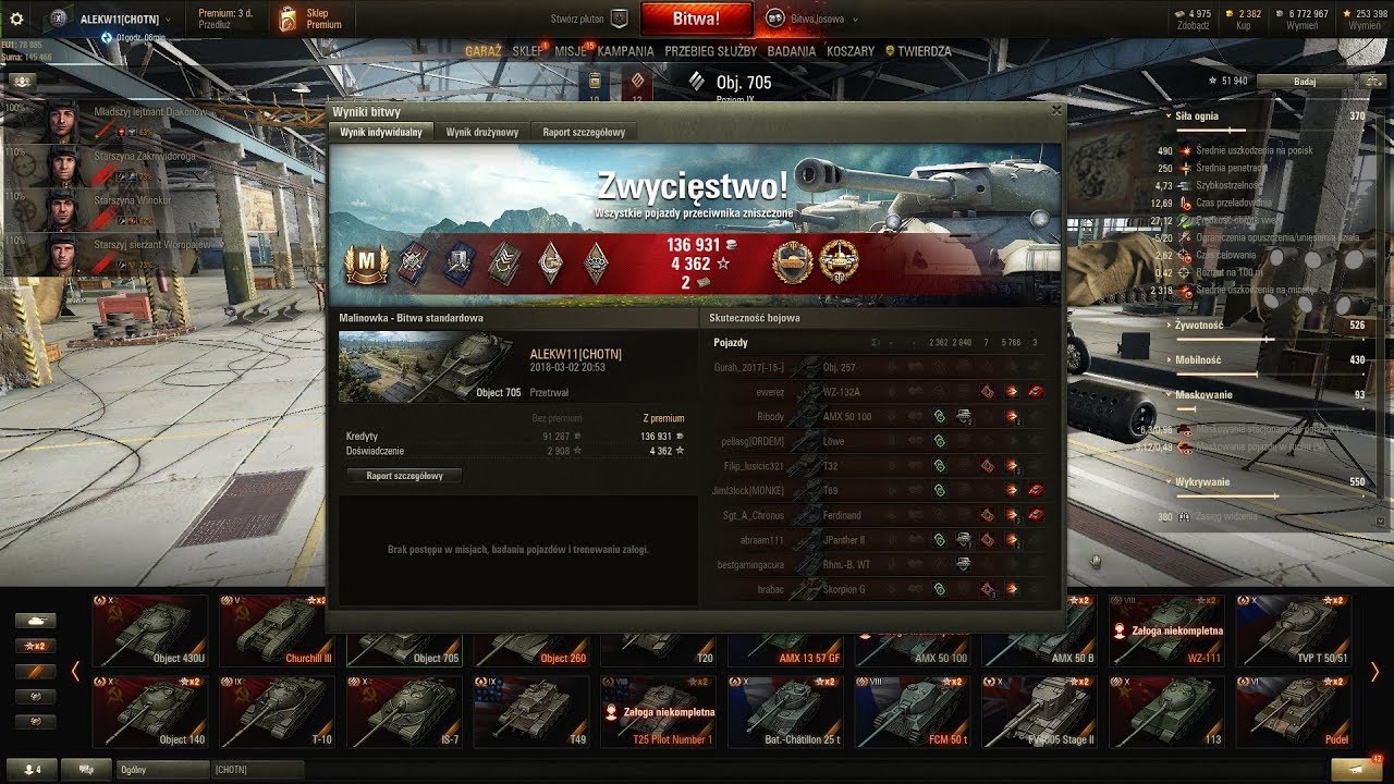 First battle and first Ace on Obj.705 | World of Tanks - YouTube