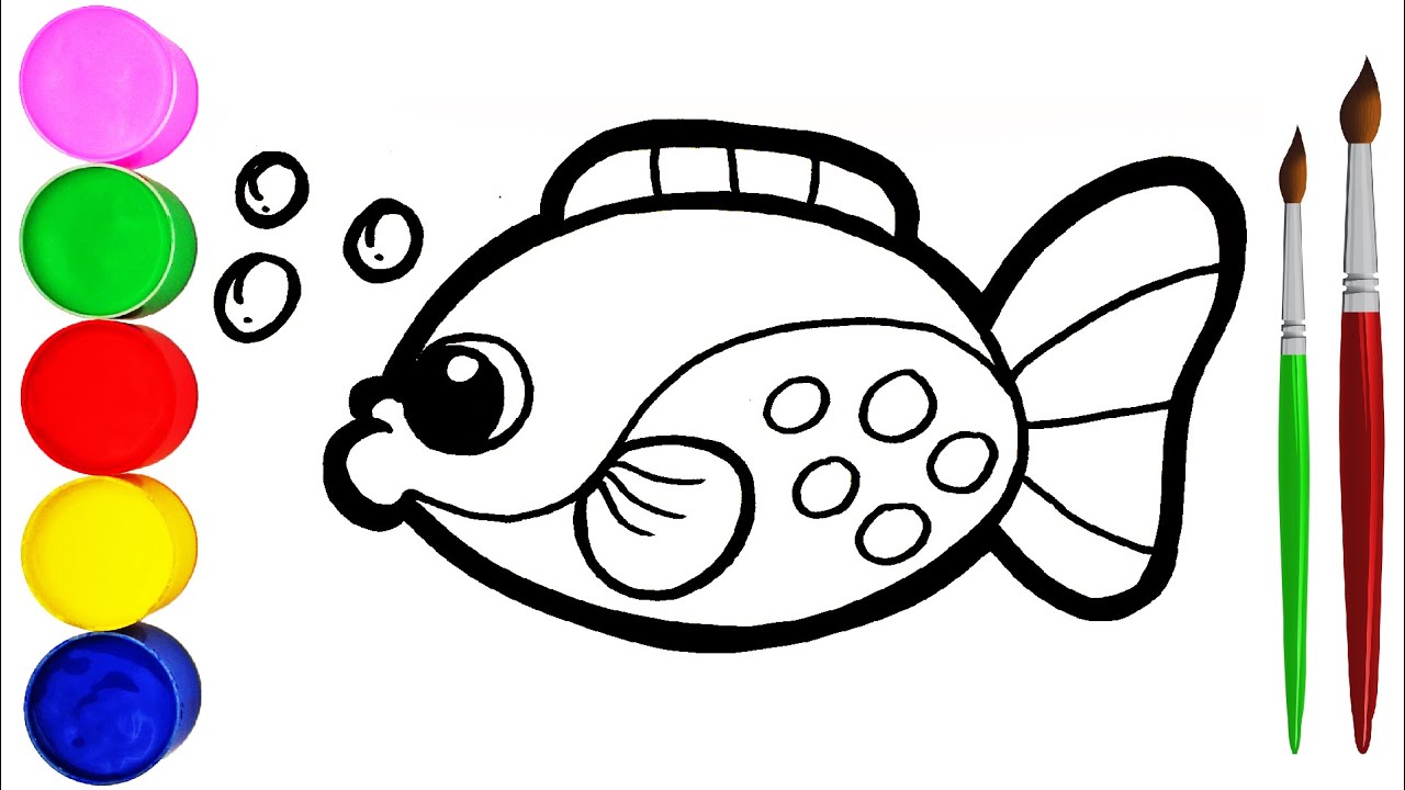 Fish Drawing and Coloring for Kids - YouTube