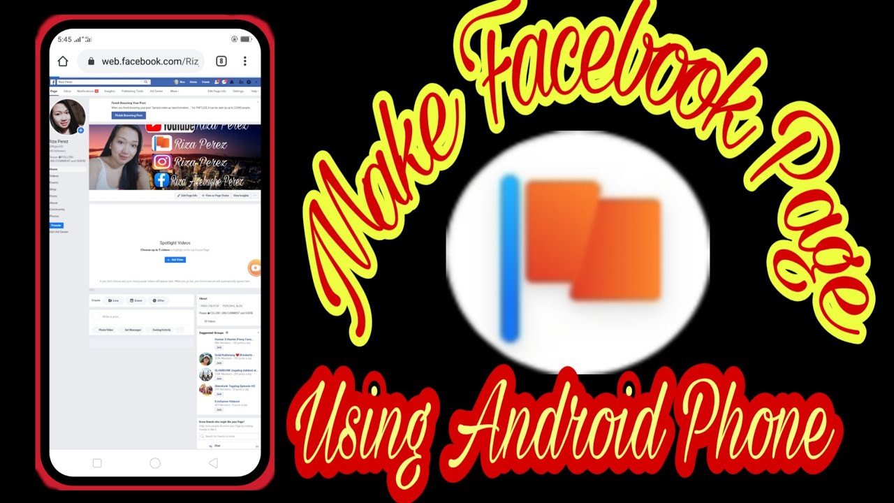 Make Facebook Page/Using Android Phone - YouTube