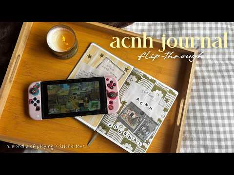 flipping through my animal crossing journal 🍄 + island tour