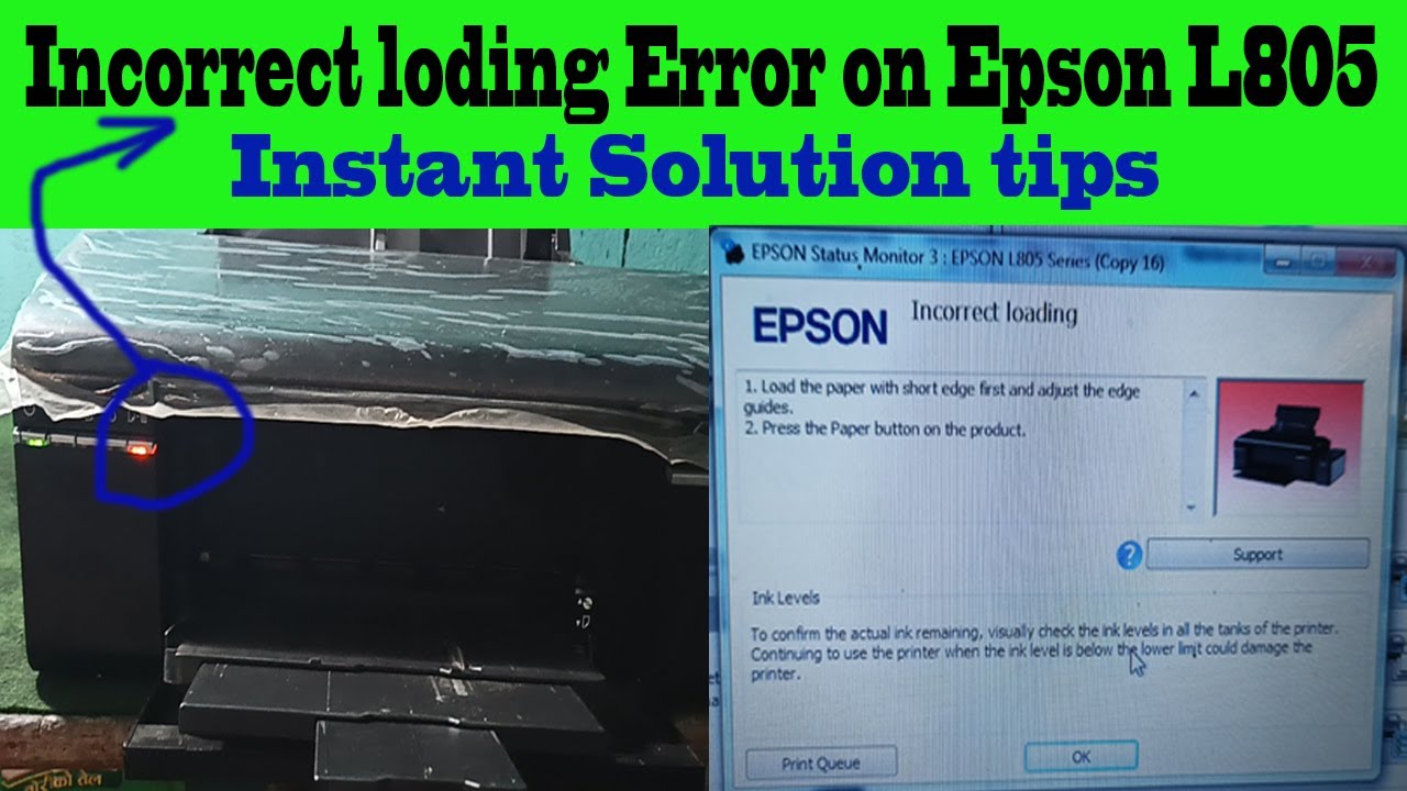 Incorrect Paper Loading On Epson L805 Printer Paper Light Blinking On incorrect-paper-loading-on-epson-l805-printer-paper-light-blinking-on