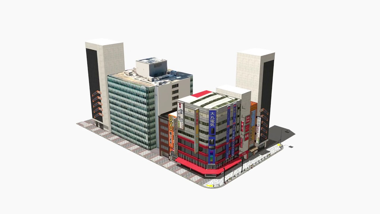 Japanese Streetscape Akihabara 0003 3D Model by Tomoplace - YouTube