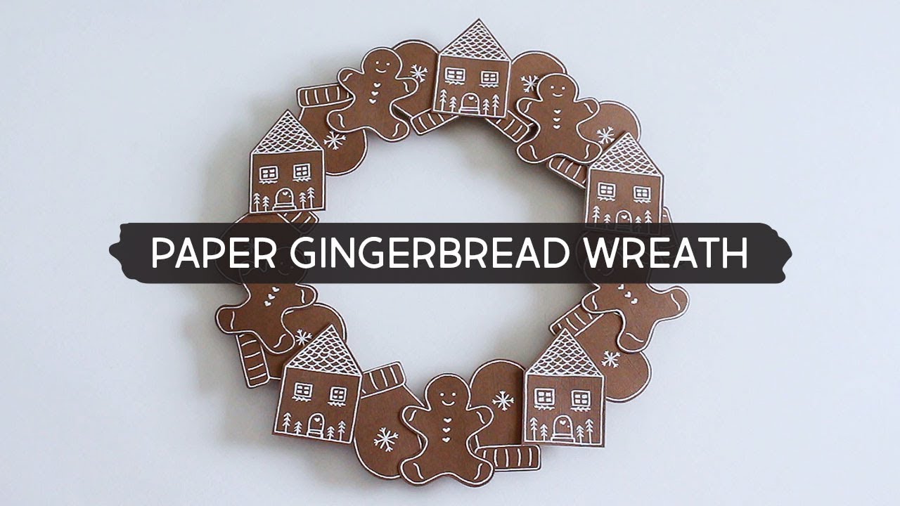 Day 5 | DIY Paper Gingerbread Wreath and Gift Tags - YouTube