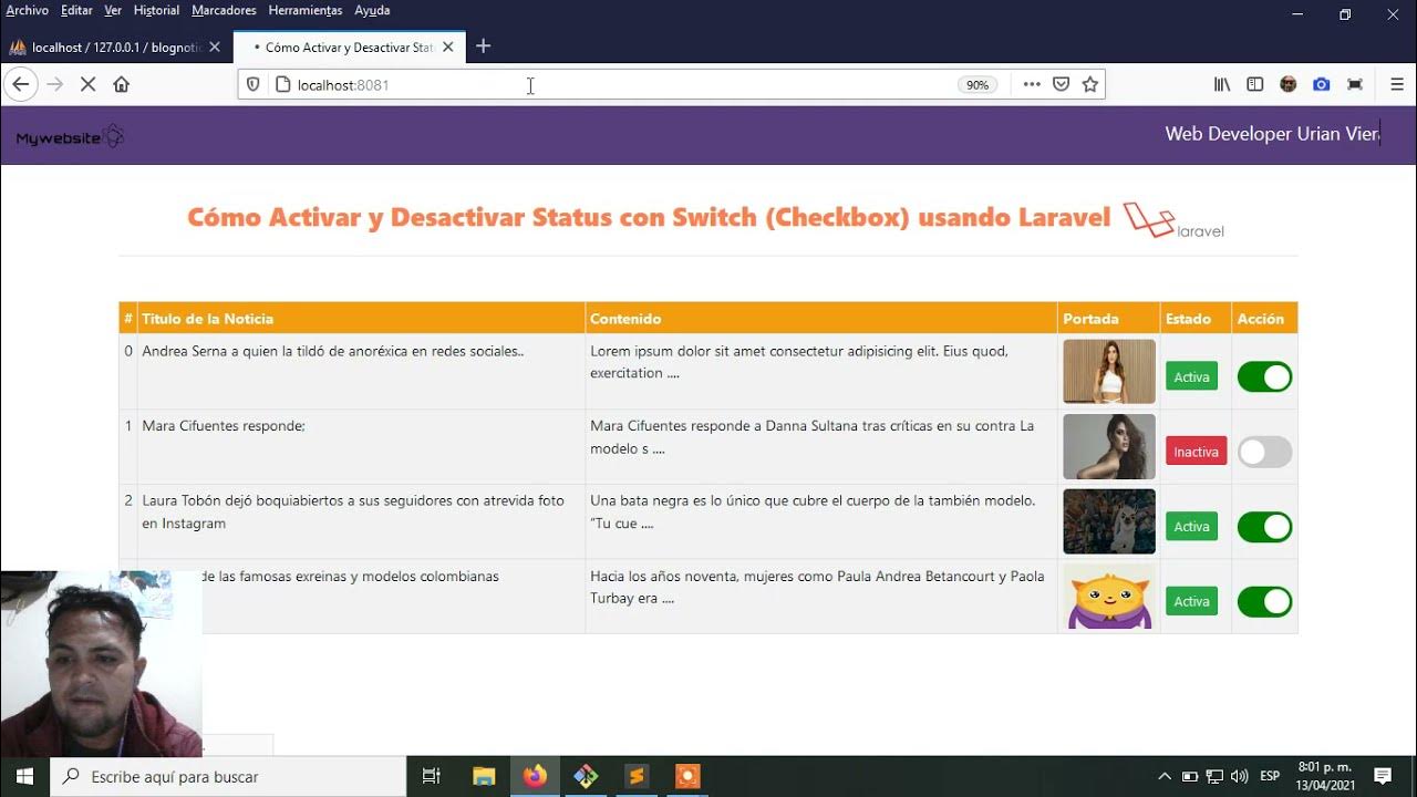 💥Como Activar y Desactivar estatus con Switch (Checkbox)💥😱 - YouTube