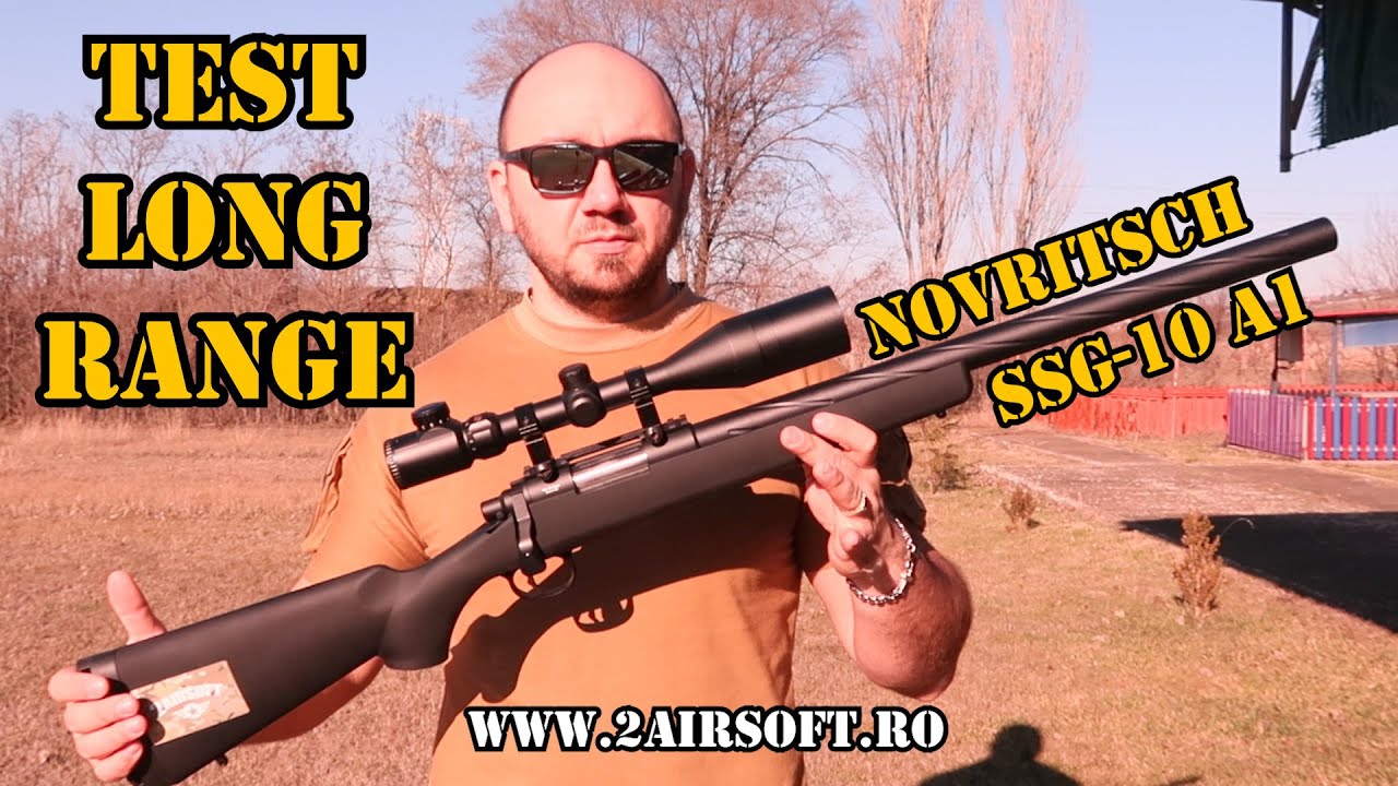SNIPER NOVRITSCH SSG-10 A1: TEST LONG RANGE. www.2airsoft.ro - YouTube