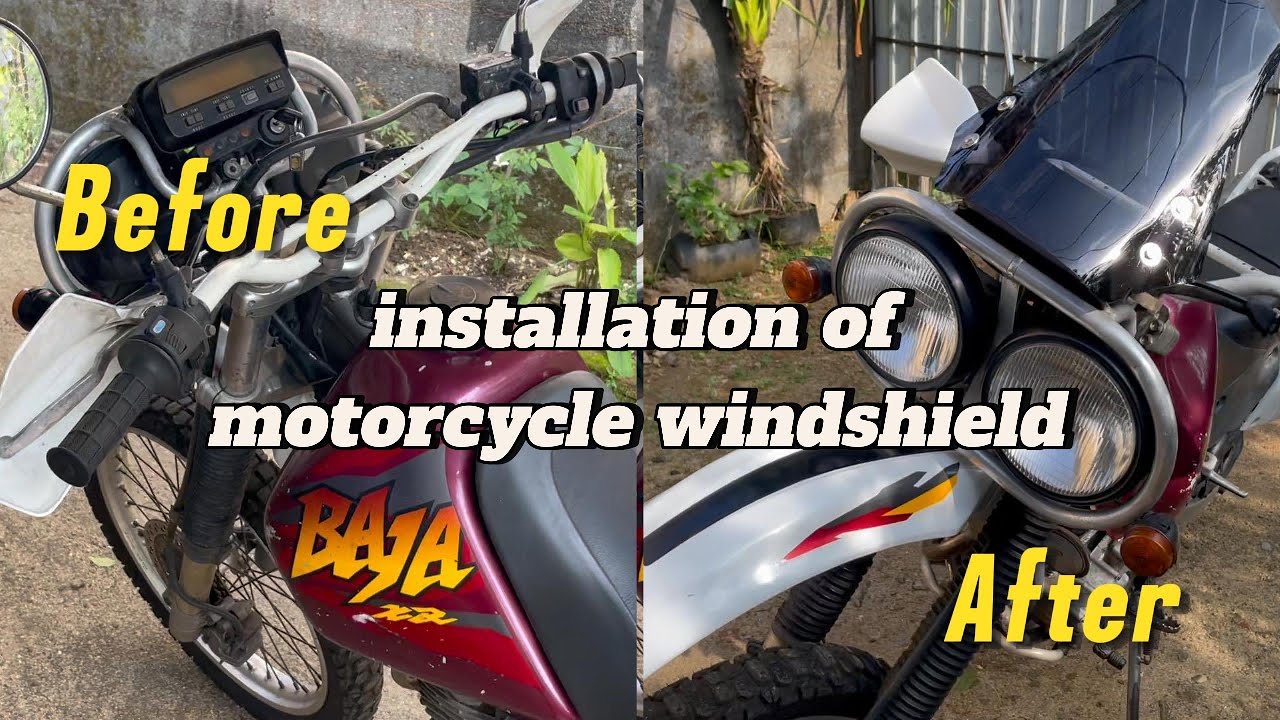 Honda XR Baja Windshield Installation | වින්ඩ් ශිල්ඩ් Custom Mod for ...