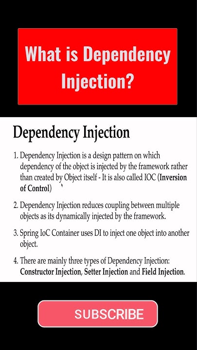 What is Dependency Injection in Simple Words? #java #designpatterns #springframework - YouTube