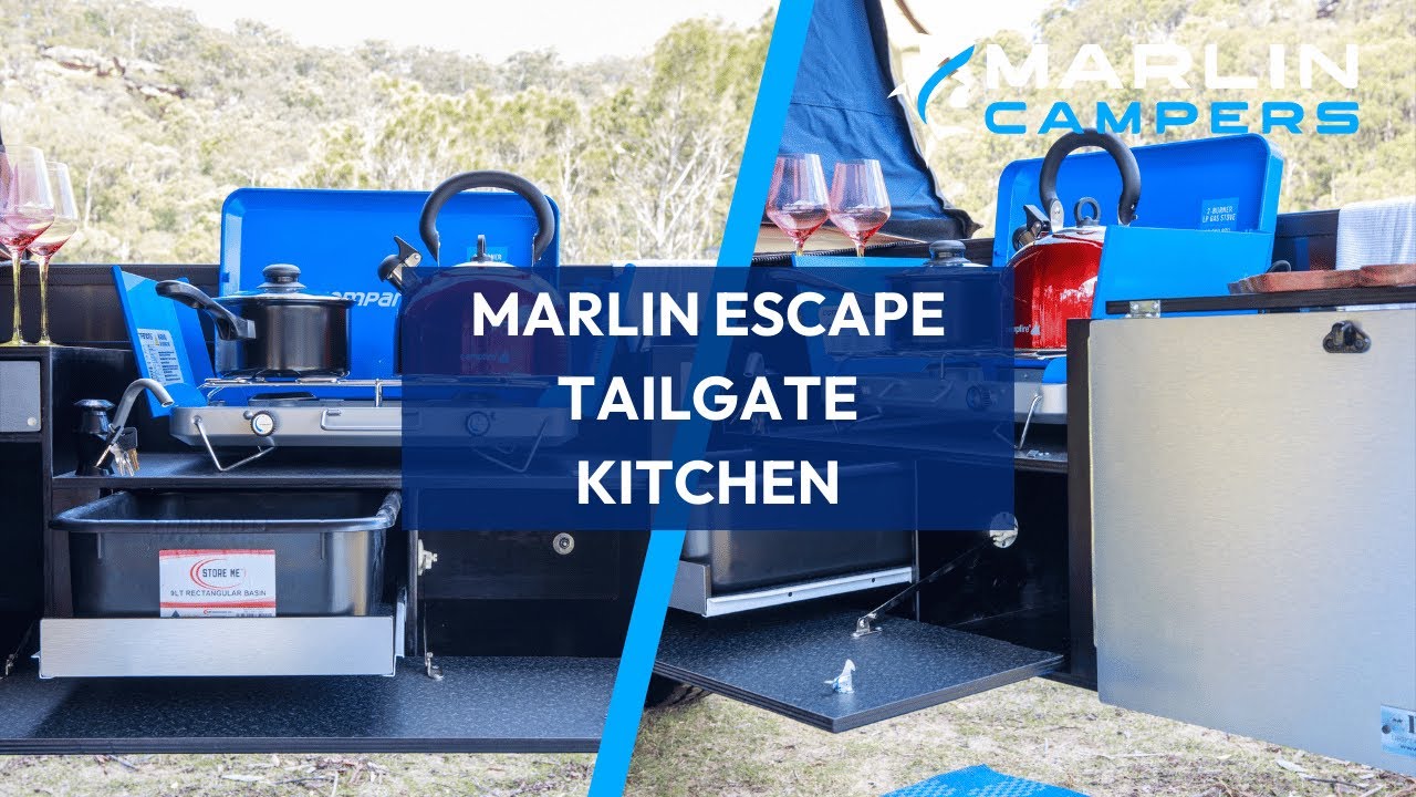 Standard Marlin Escape tailgate kitchen - YouTube