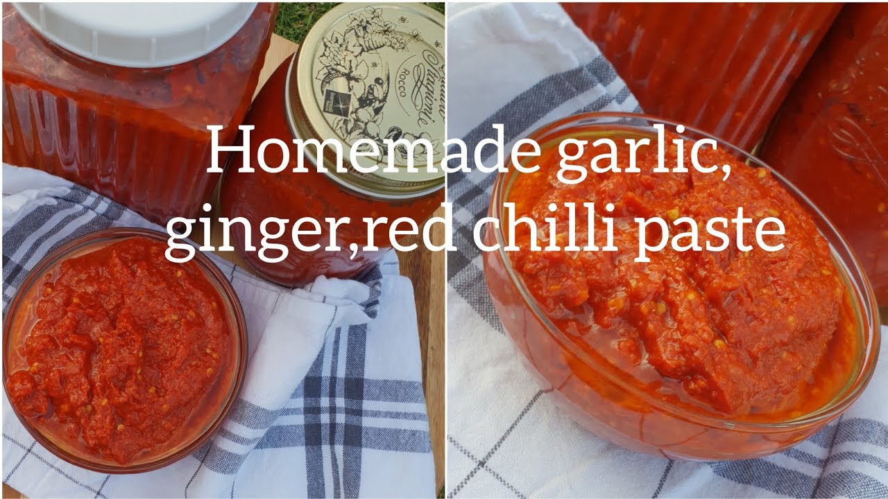 Homemade Garlic, Ginger and Red Chili paste that will last up to 6 ...