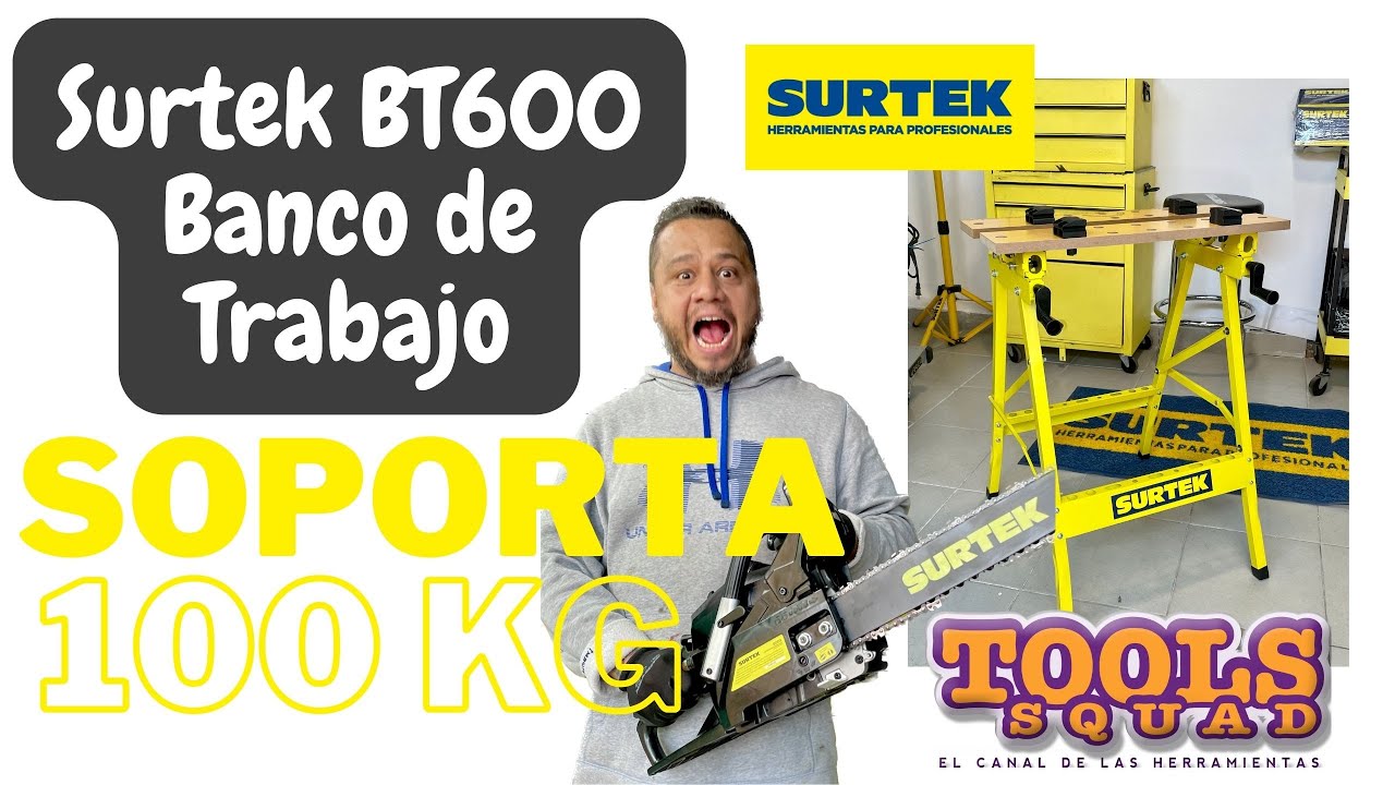 Banco de trabajo portatil 100kg SURTEK BT600 - YouTube