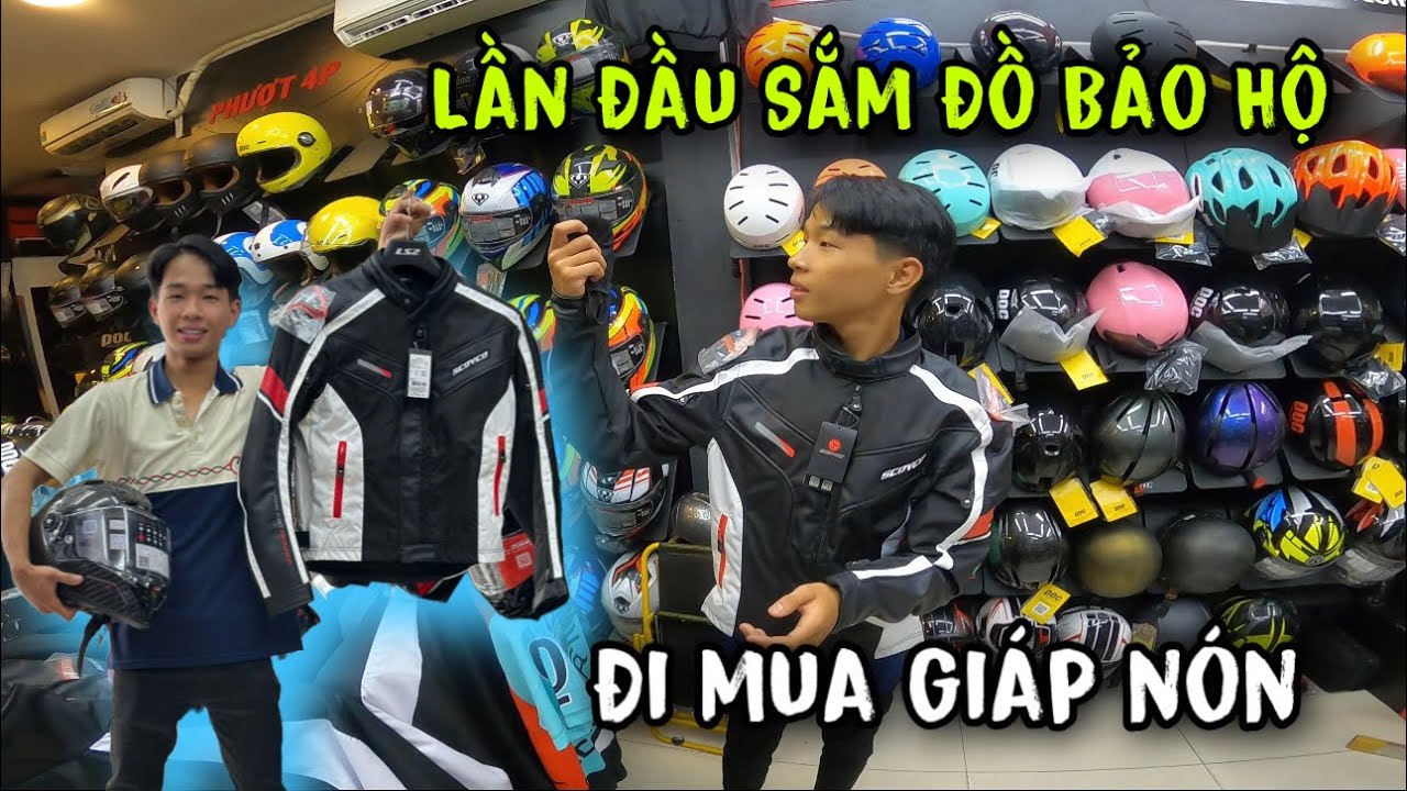 Lần Đầu Đi Mua Phụ Kiện Trang Bị Bảo Hộ Giáp , Nón Fullface... - YouTube