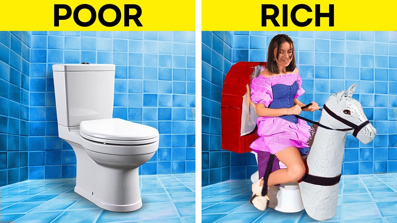 Poor VS Rich: Ultimate Hacks for Toilet and Bathroom 🛁🚽 - YouTube