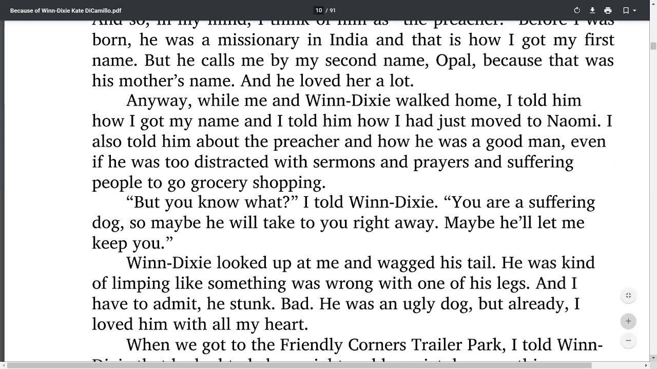 Because of Winn-Dixie Chapters 1-3 - YouTube