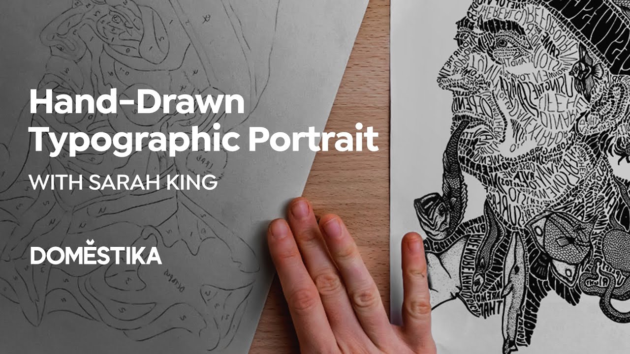 Retrato tipográfico dibujado a mano | Un curso de Sarah King - YouTube