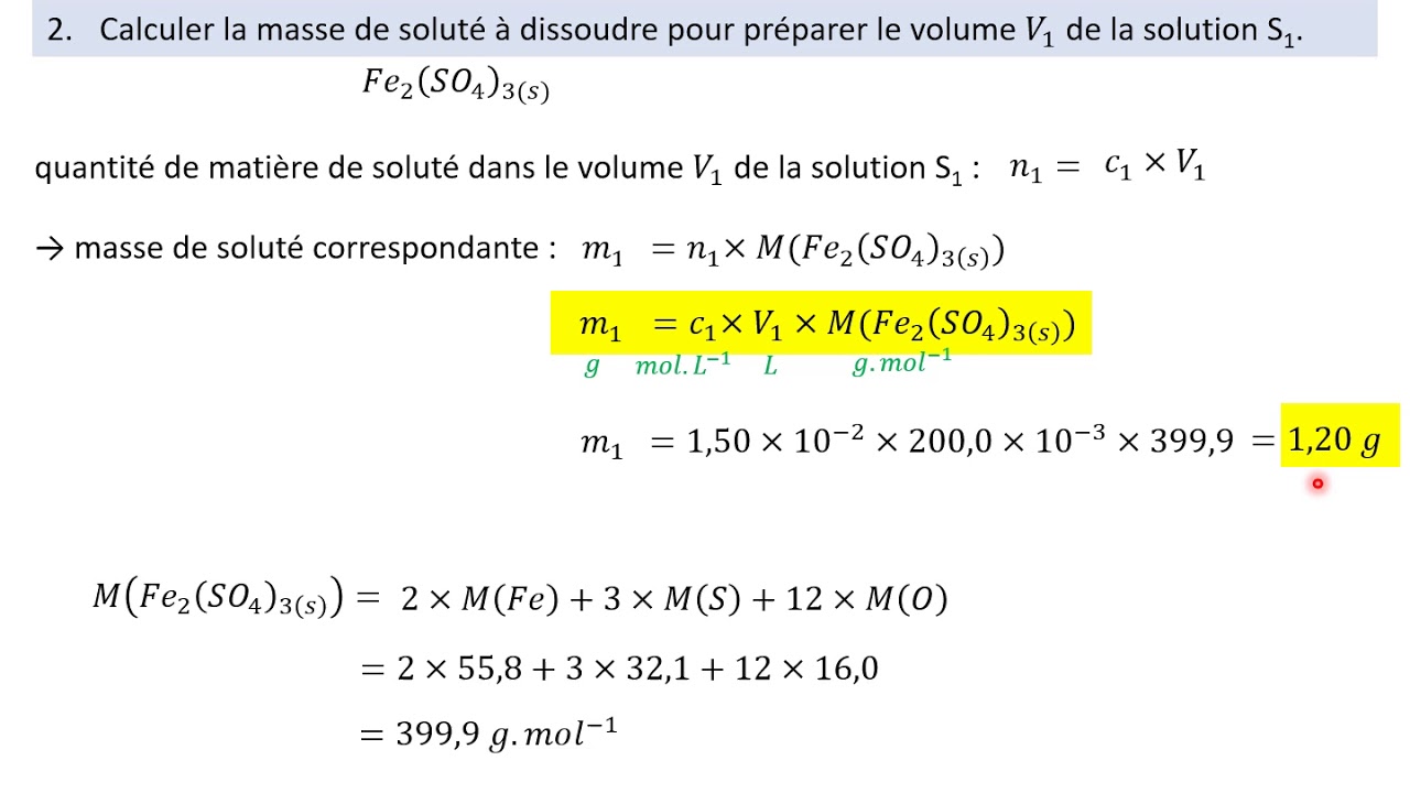 Correction exercice sur les solutions ioniques - YouTube