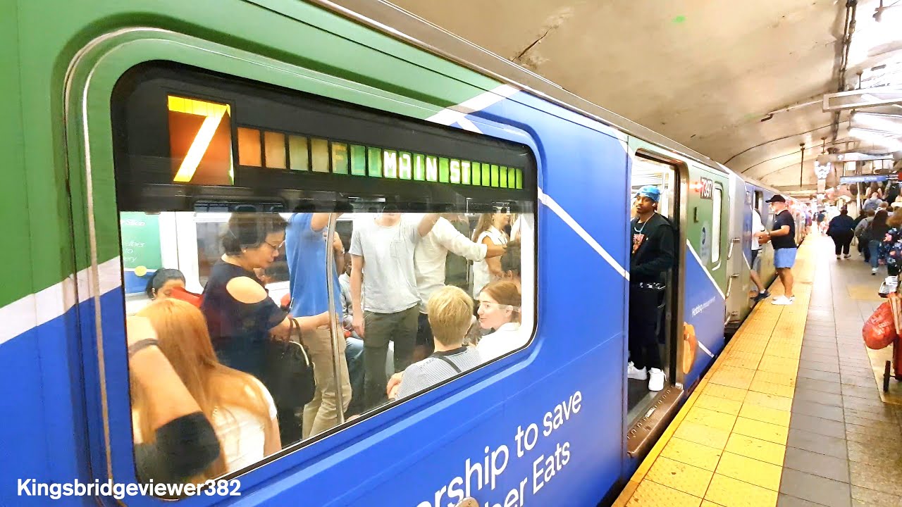 4K HDR: The 7 Train With the US Open Wrap at the Grand Central Station ...
