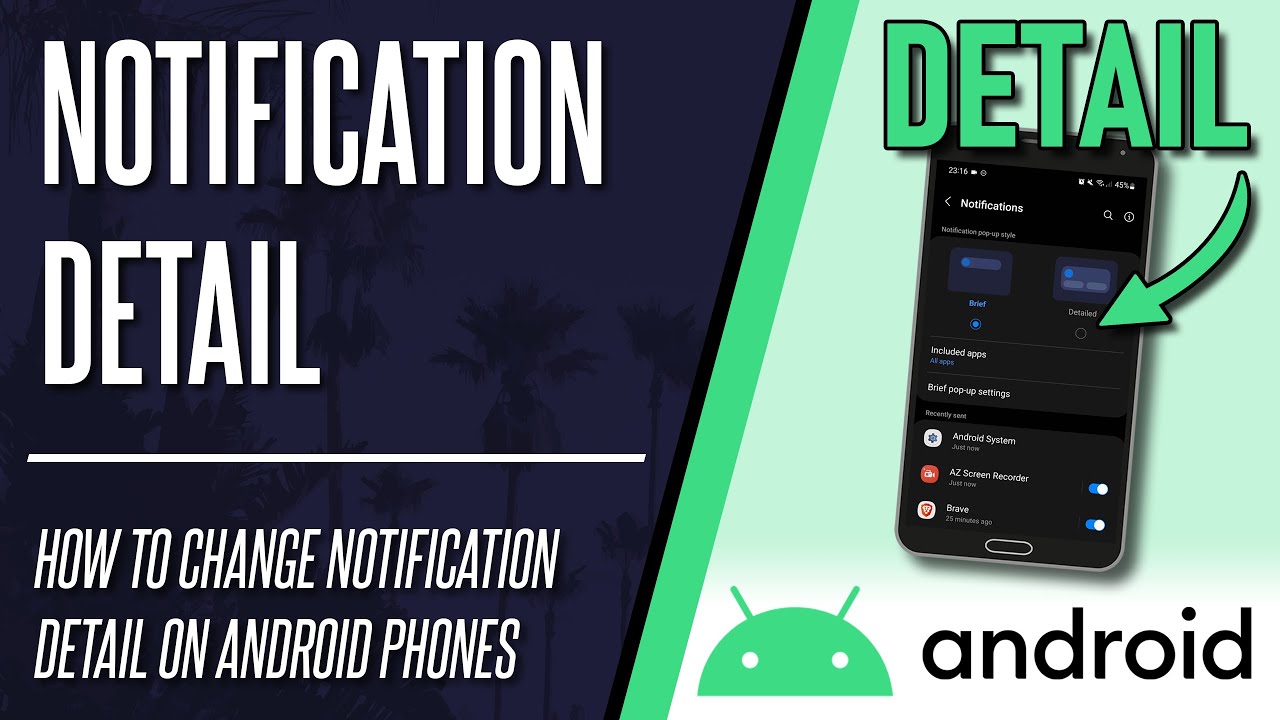 How to Change Notification Detail on Android Phone or Tablet - YouTube