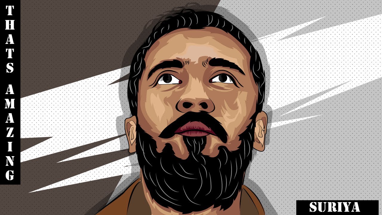 How to do vector art on Soorarai Pottru Suriya II Time-Lapse II Adobe ...