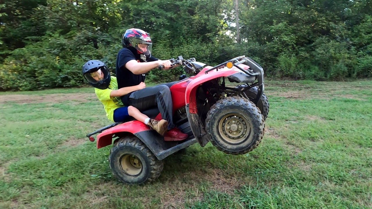 Four Wheeler Trail Riding And Stunts - Backyard Edition! - YouTube