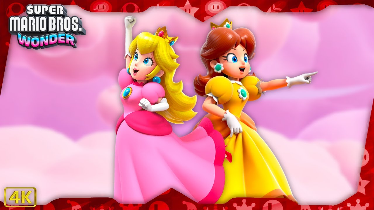 Super Mario Bros. Wonder ⁴ᴷ World 2: Fluff-Puff Peaks (All Collectibles ...
