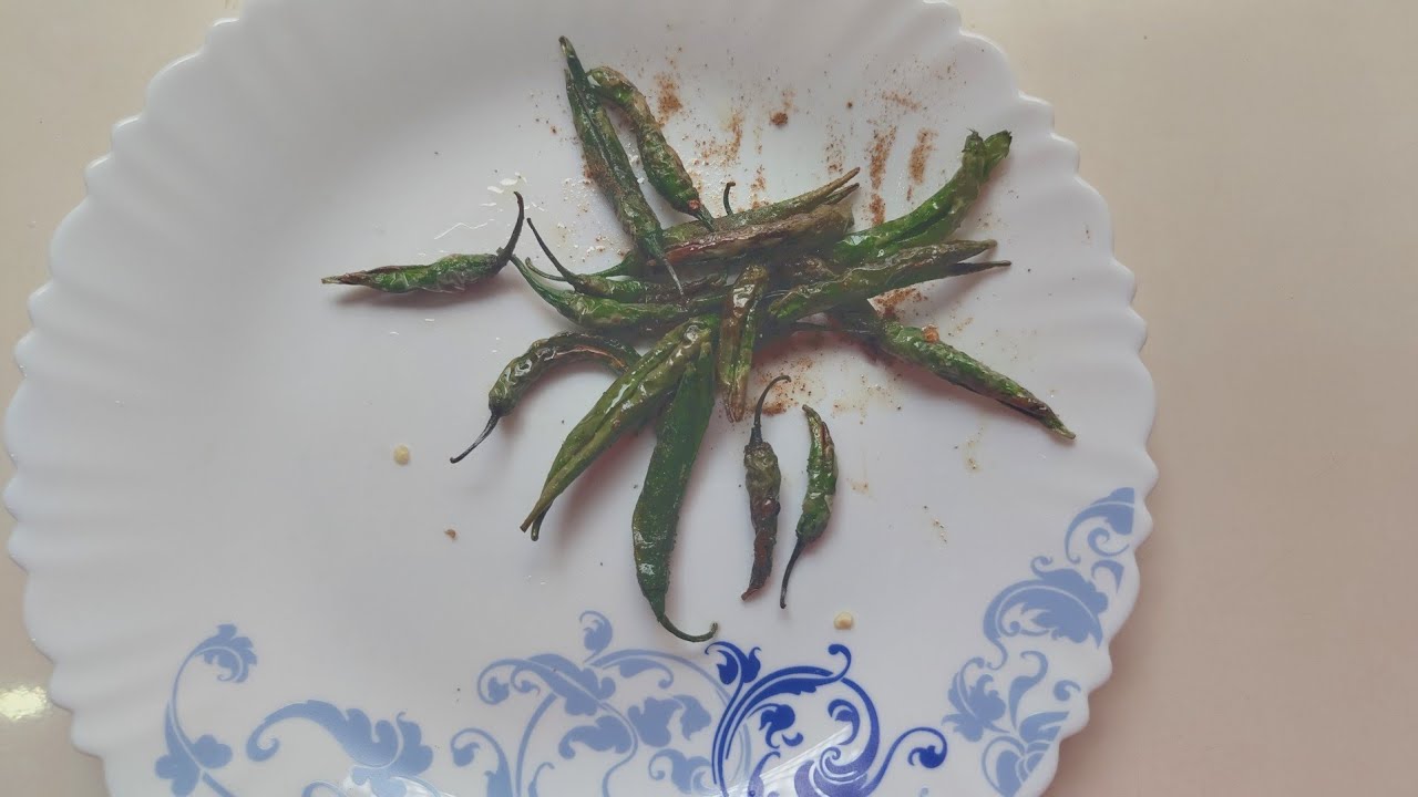 Hari mirch fry/mirch fry recipe/dhaba style mein price - YouTube