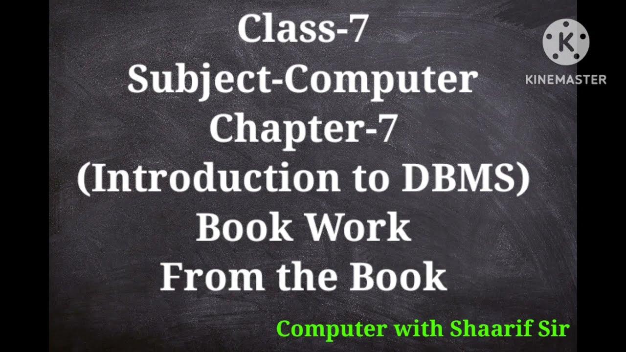 Class 7 Computer Book Work Introduction to DBMS | Computer with Shaarif ...