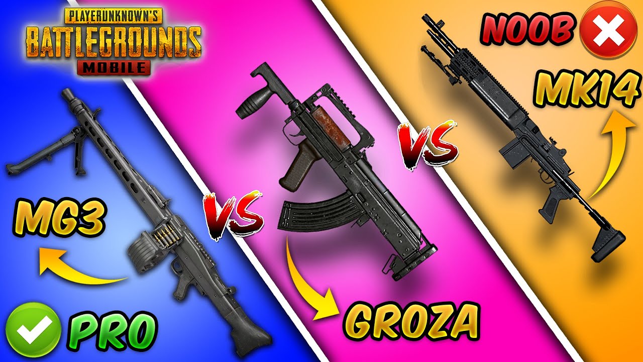 MG3 vs GROZA vs MK14 (Ultimate Weapon Comparison) in PUBG MOBILE & BGMI ...