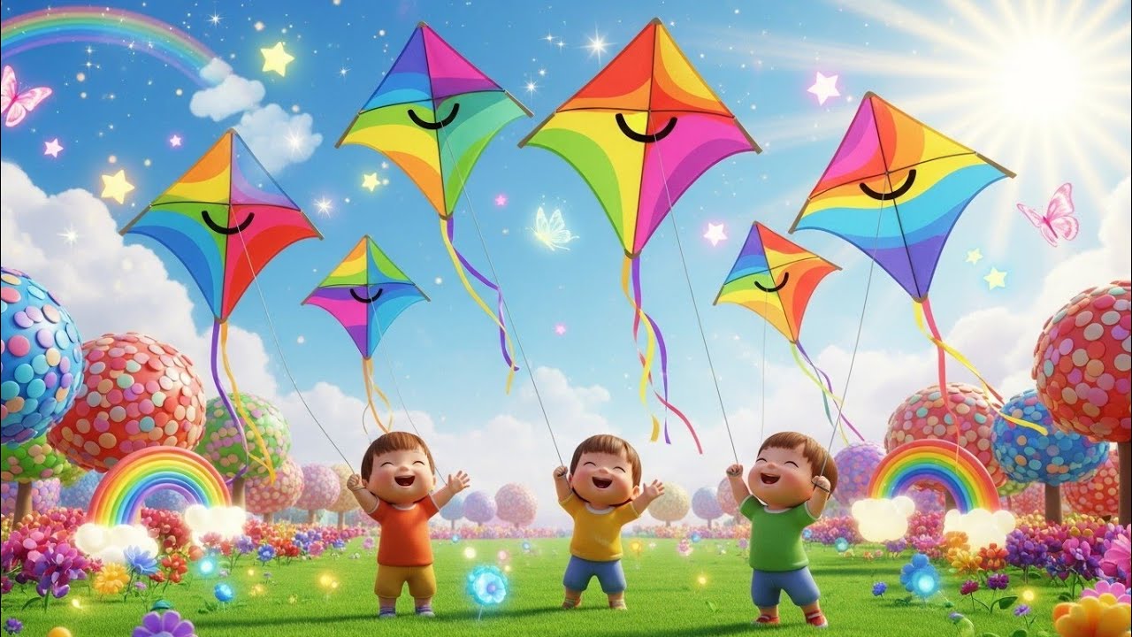 Little Kites Flying in the Park 🪁🌈 | Fun Nursery Rhyme for Kids - YouTube