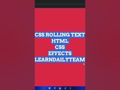 CSS Rolling Text | CSS Animation | #Shorts - YouTube