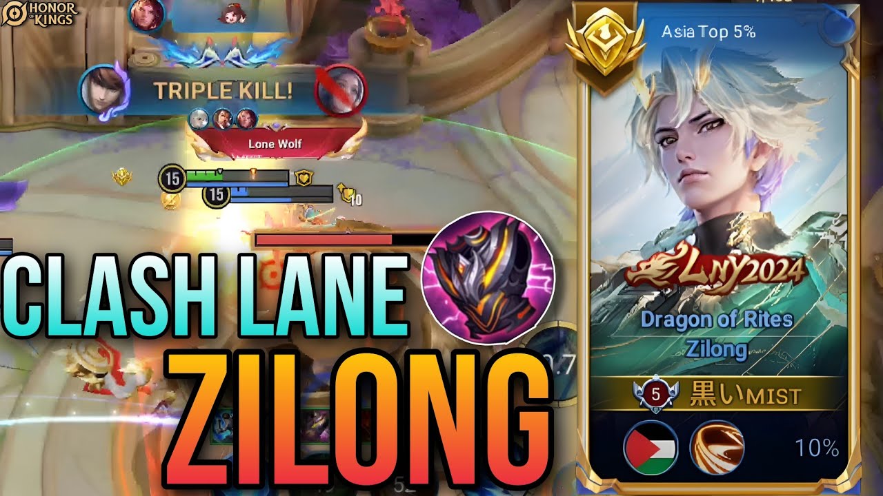 HOK: ZILONG IN CLASH LANE !! INSANE CLASH LANE GAMEPLAY - Honor of ...